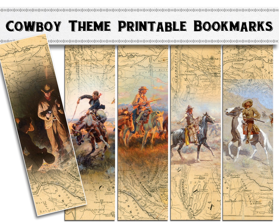 Wild West Cowboy Printable Bookmarks / Digital Download / - Etsy