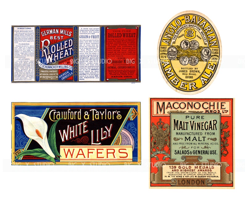 Vintage Food Label Images Set 2 / Digital Download / - Etsy