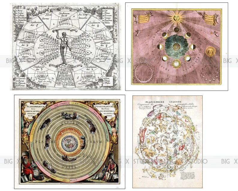 Astrological Star Chart Images Set 2 / Medieval Renaissance - Etsy