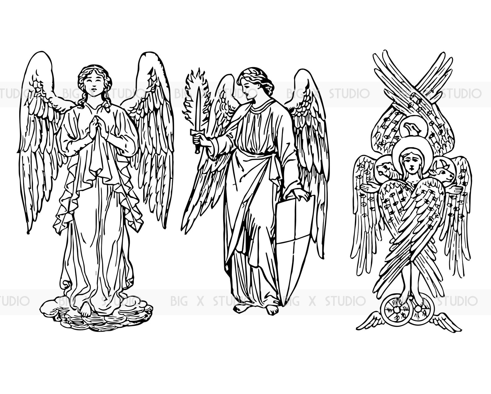Vintage Angel Vector SVG Images / Digital Download / - Etsy