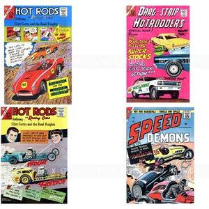 Vintage Racing Car Comic Cover Images / Digital Download / Commercial ...