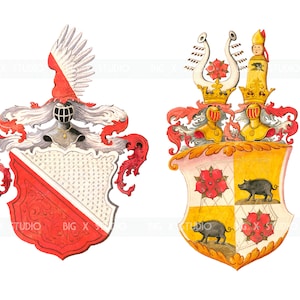 Medieval Heraldry Coat of Arms Set 2: Illuminated Manuscript Clipart ...