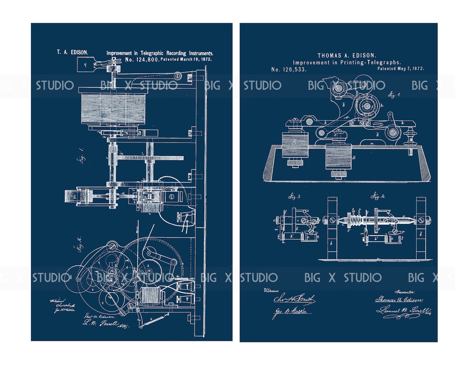 Thomas Edison Patent Blueprint Drawing Images / Digital - Etsy