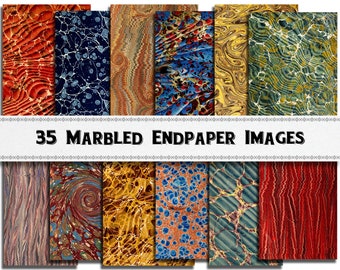Marbled Endpapers | Etsy