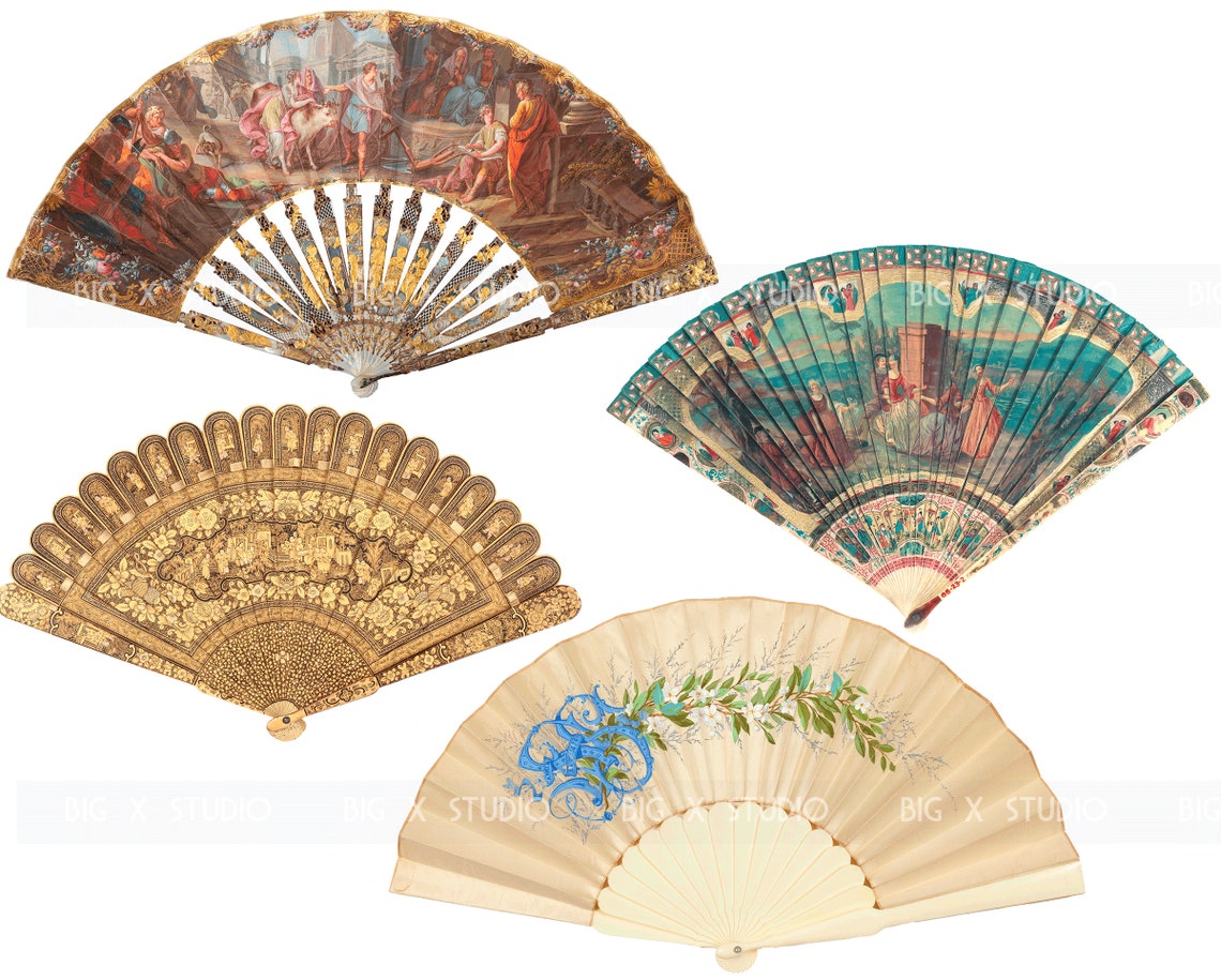 Ornate Victorian Fan Images / Digital Download / Commercial | Etsy