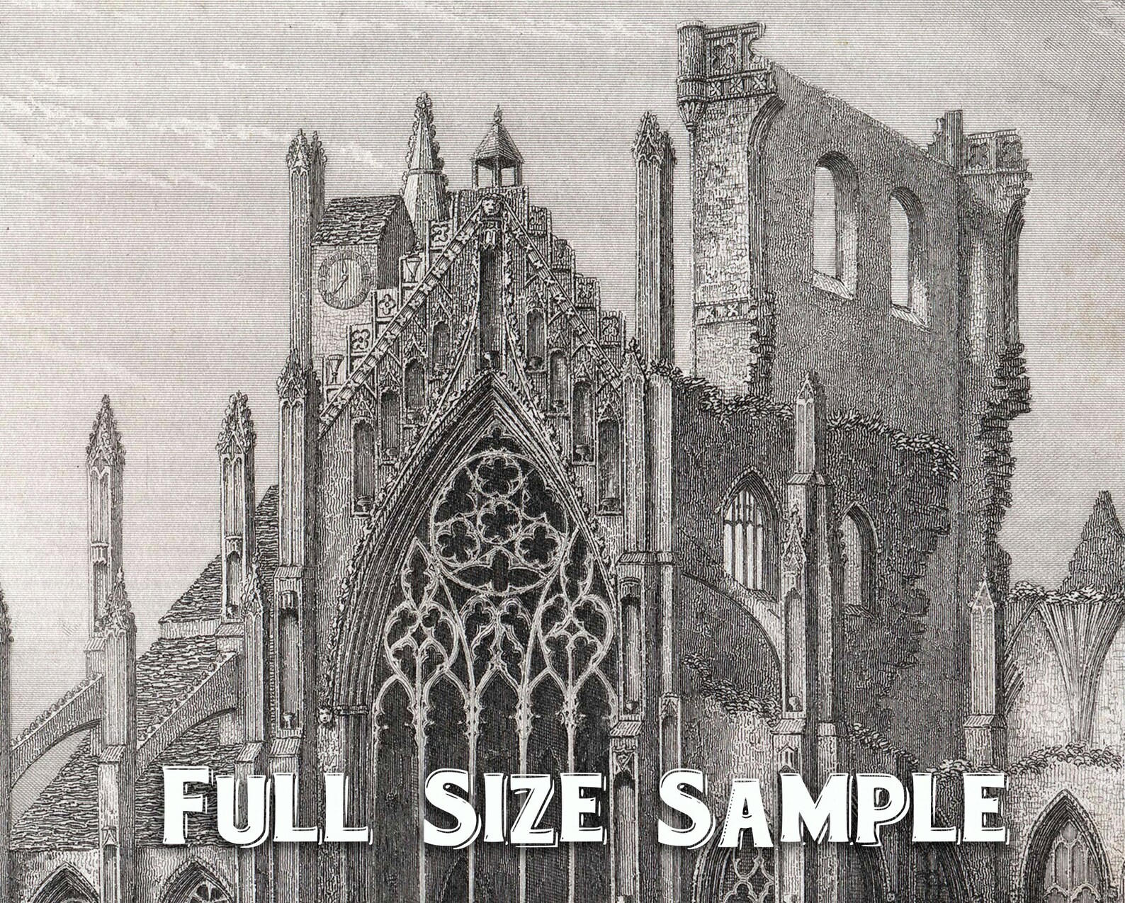 Medieval Gothic Church Ruin Engraving Images / Digital - Etsy