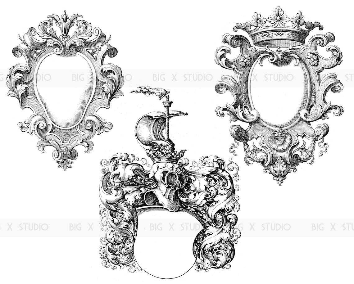 Medieval Cartouche Frame Border Images / Digital Download / Commercial ...