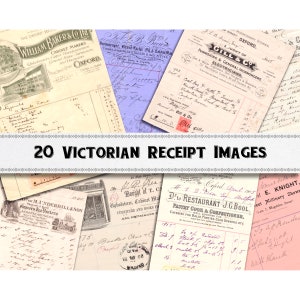 Vintage Receipt Images / Victorian Bills of Sale/ Ephemera / Commercial ...