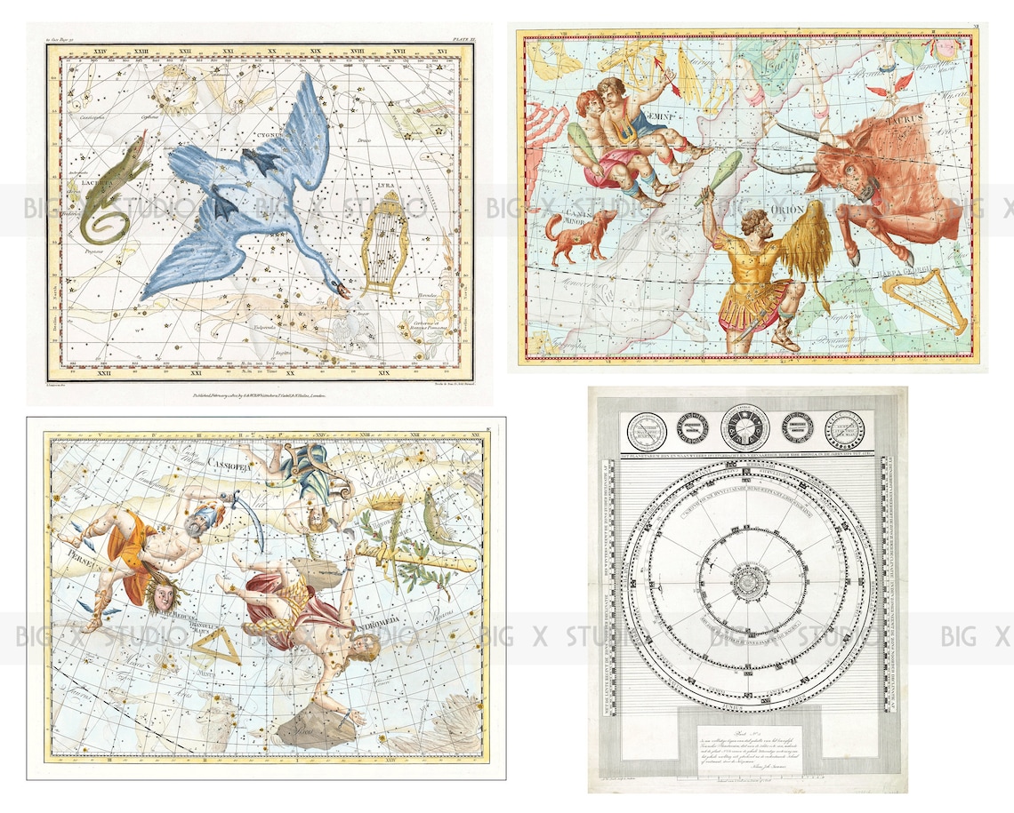 Astrological Star Chart Images Set 3 / Medieval Renaissance Maps ...