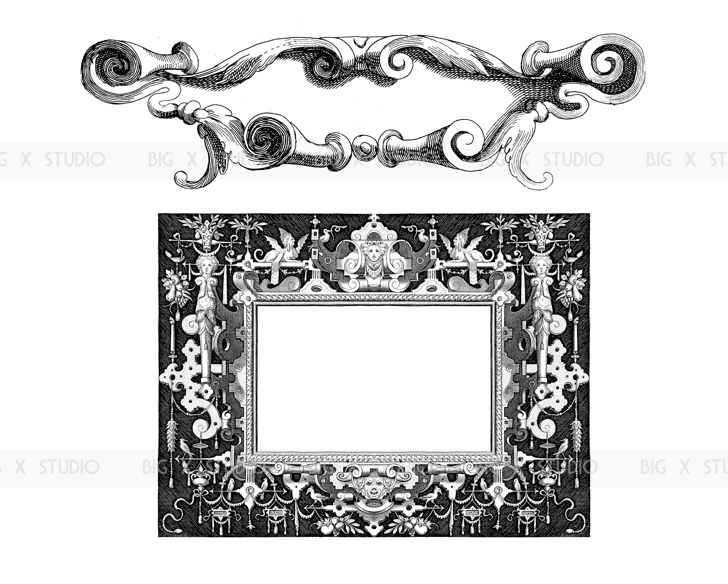 Medieval Cartouche Frame Border Images / Digital Download / Commercial ...