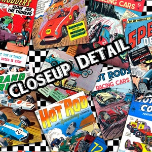 Vintage Racing Car Comic Seamless Digital Paper / Scrapbook Wallpapers ...