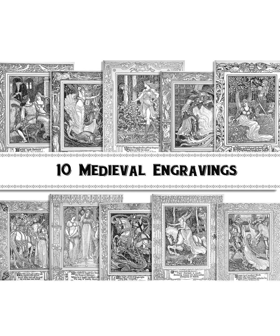 Medieval Renaissance Engraving Woodcut Images / Digital Download ...