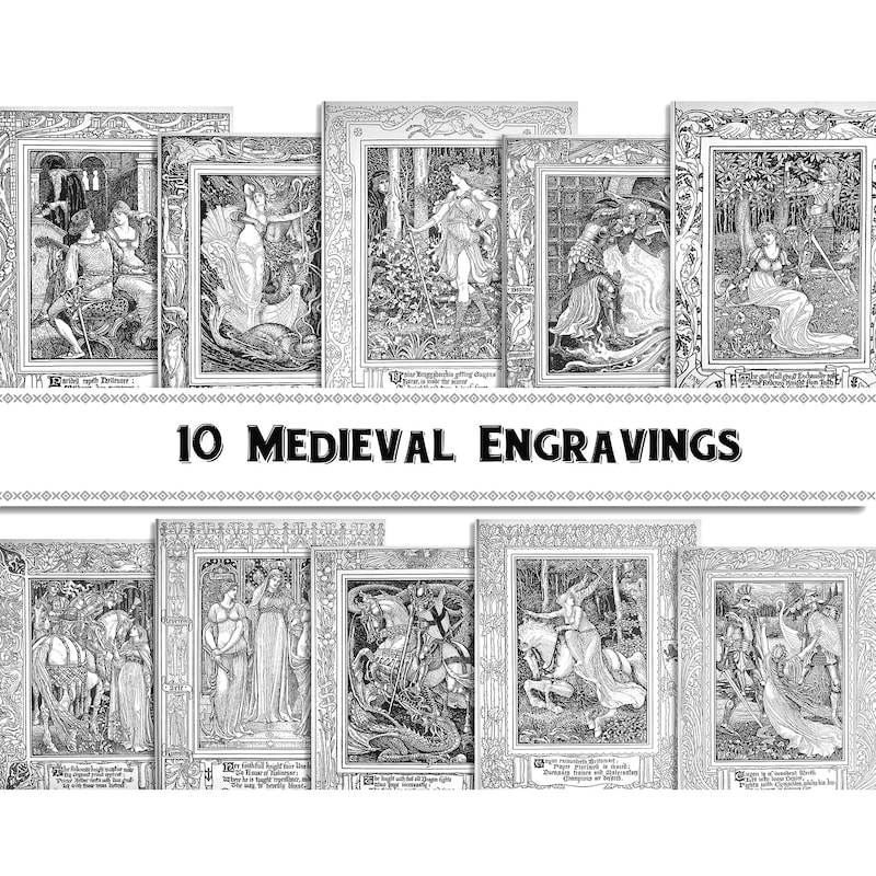 Medieval Fantasy Engraving - Etsy