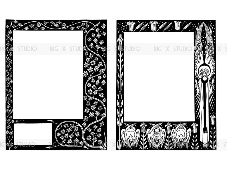 Celtic Knot Frame Border Illustrations: Art Nouveau SVG PNG Images ...