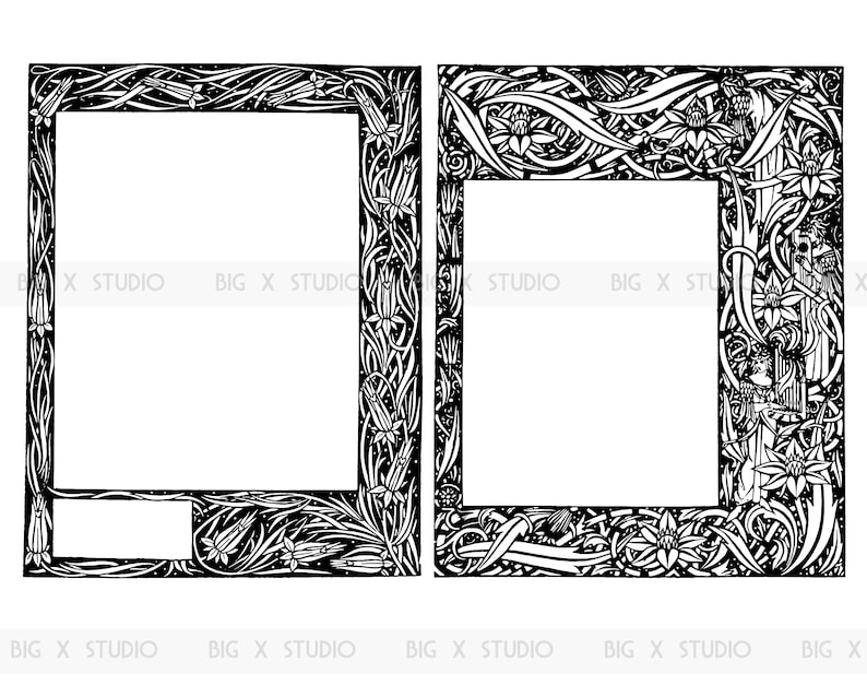 Celtic Knot Frame Border Illustrations Set 1 / Medieval Border - Etsy