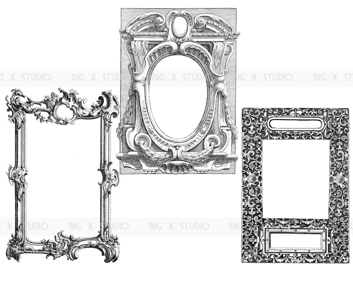 Medieval Cartouche Frame Border Images / Digital Download / Commercial ...