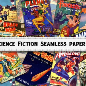 Vintage Science Fiction Comic Seamless Digital Paper 3 / - Etsy
