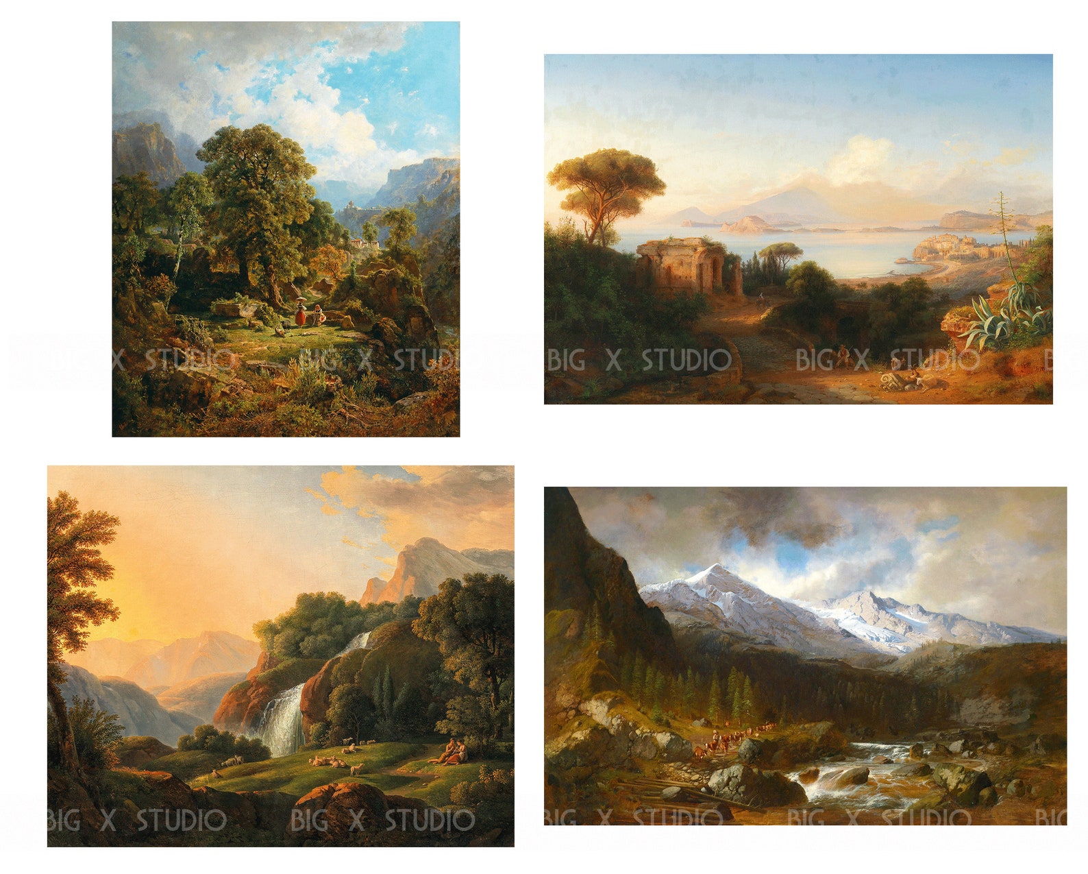 Classic Landscape Painting Images Set 2 / Digital Download / | Etsy