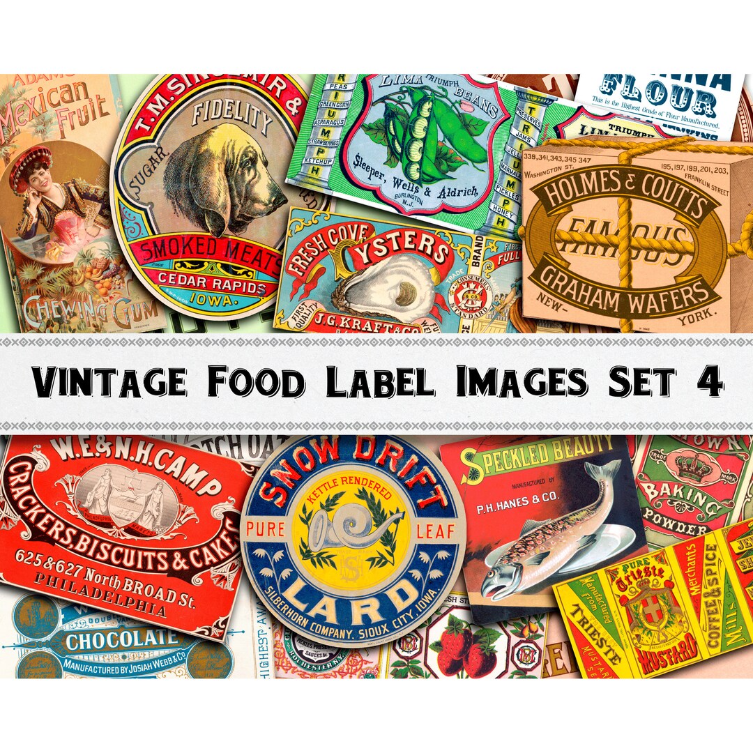 Vintage Food Label Images Set 4 / Digital Download / Commercial Use ...