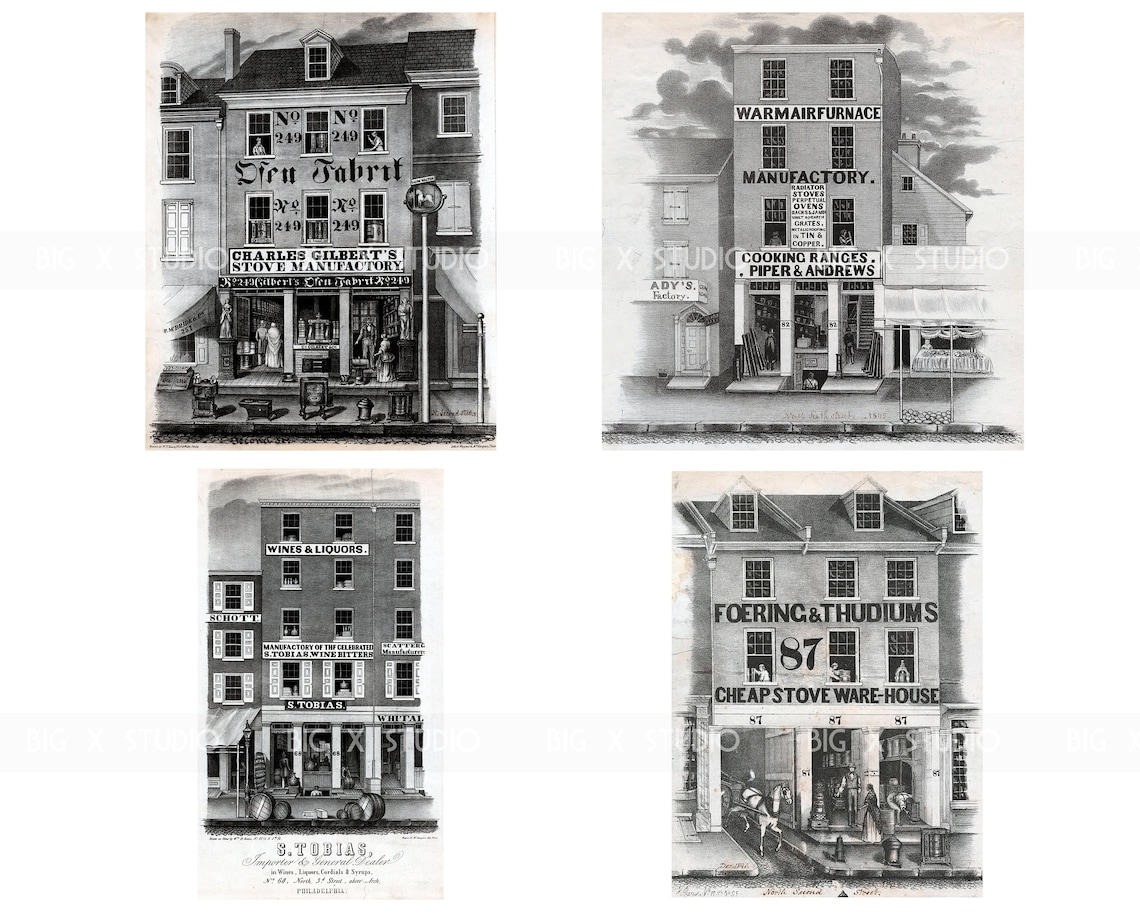 Vintage Victorian Storefront Illustration Images / Digital - Etsy