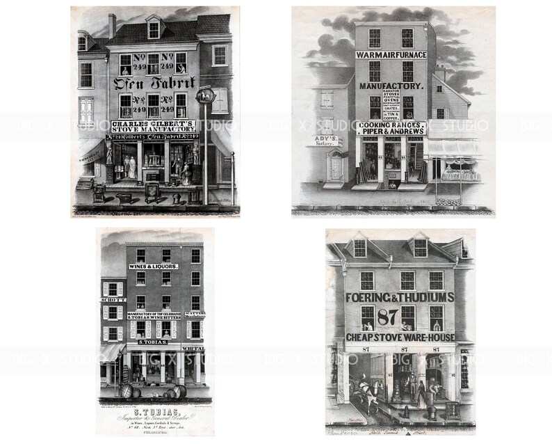 Vintage Victorian Storefront Illustration Images / Digital - Etsy