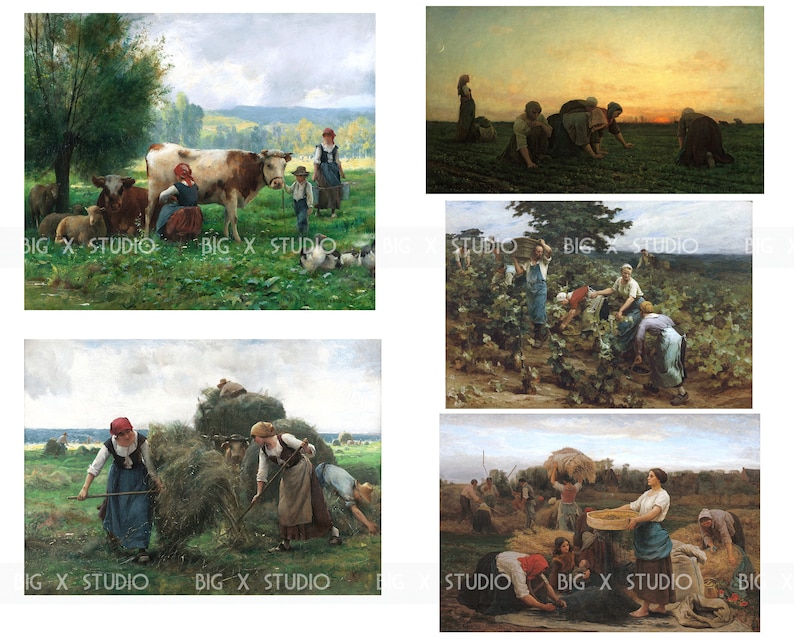 Classic Vintage Rural Farming Painting Images / Digital - Etsy