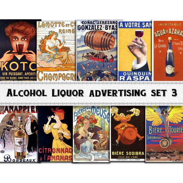 Vintage Alcohol Poster - Etsy UK