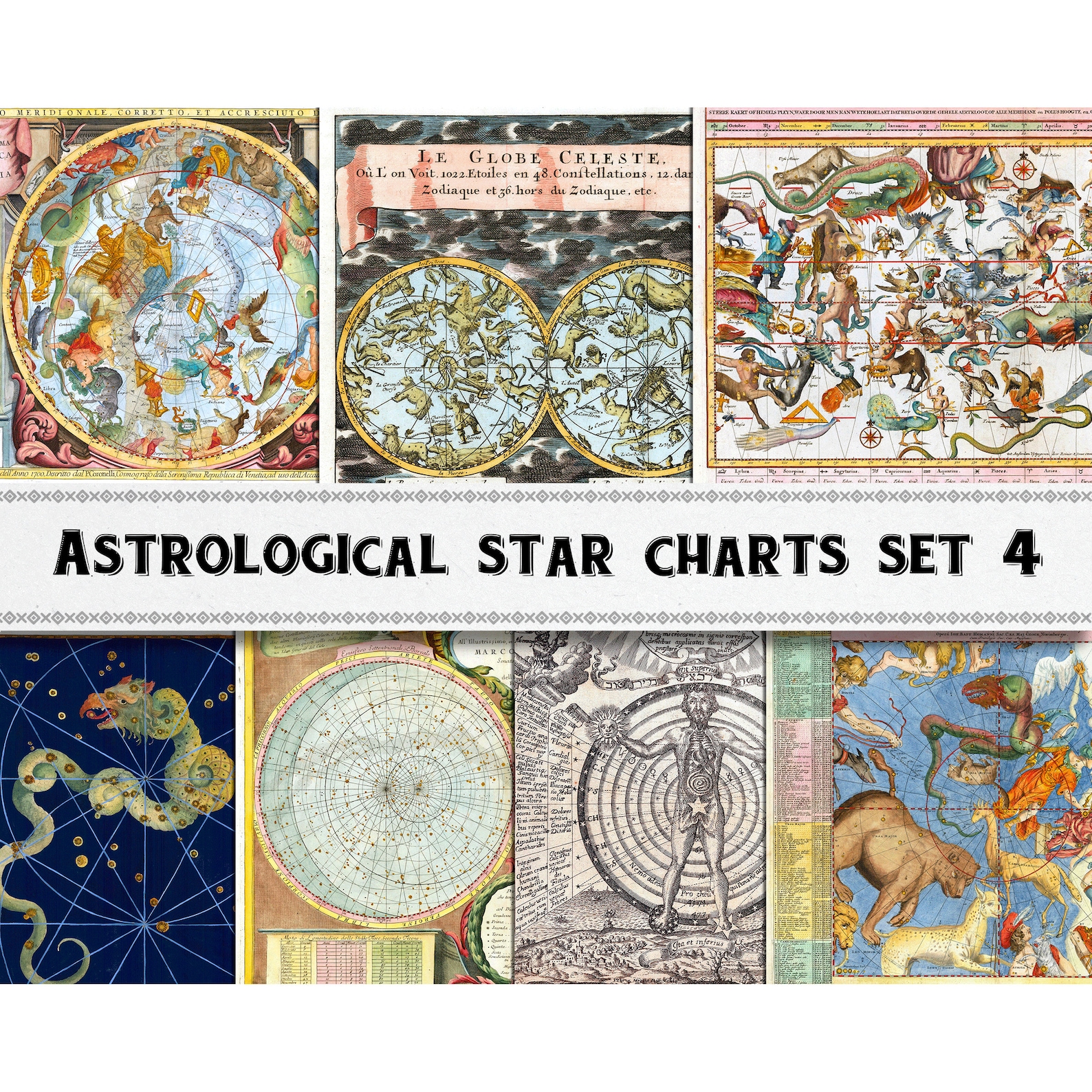 Astrological Star Chart Images Set 4 / Medieval Renaissance Maps ...