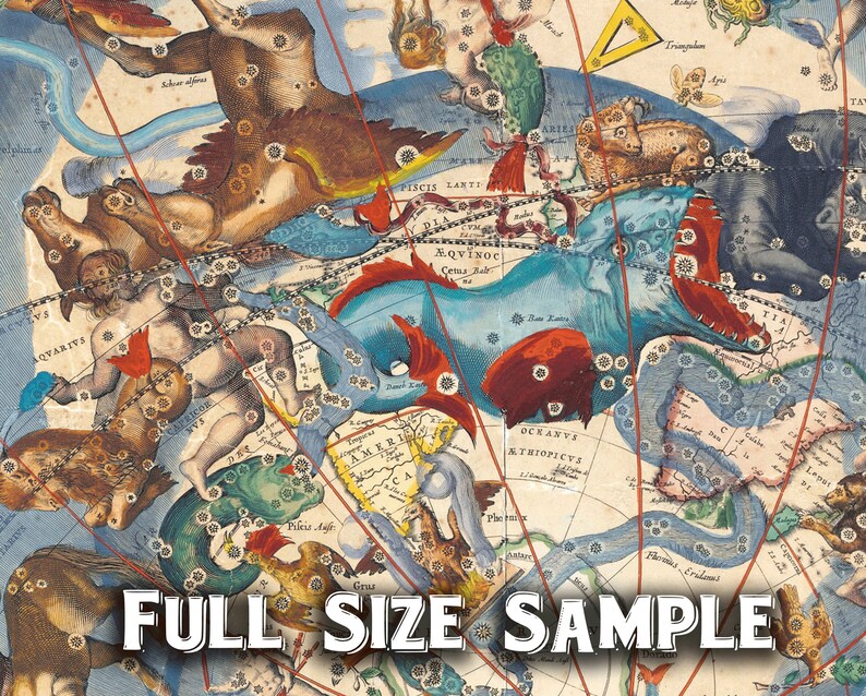 Astrological Star Chart Images / Medieval Renaissance Maps / Digital ...