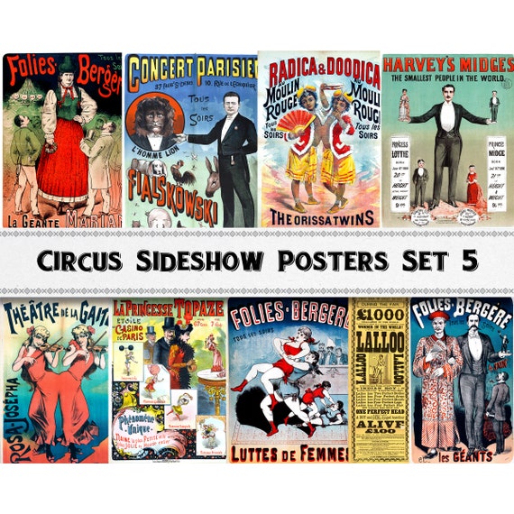 Sideshow Plakater PRINTABLE Carnival Sideshow Poster Gallery Set