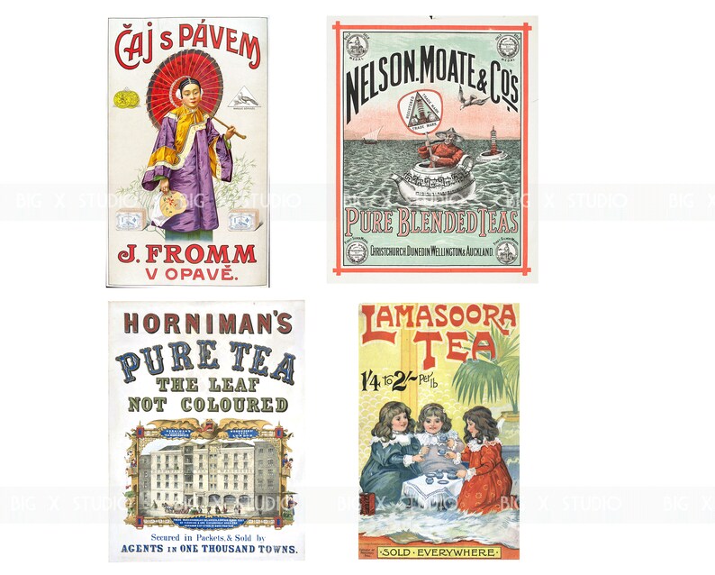 Vintage Tea Advertising Images / Victorian Ephemera / Commercial Use ...