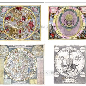 Astrological Star Chart Images Set 2 / Medieval Renaissance Maps ...
