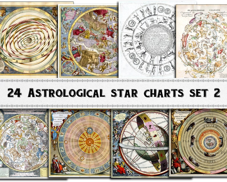 Astrological Star Chart Images Set 2 / Medieval Renaissance - Etsy