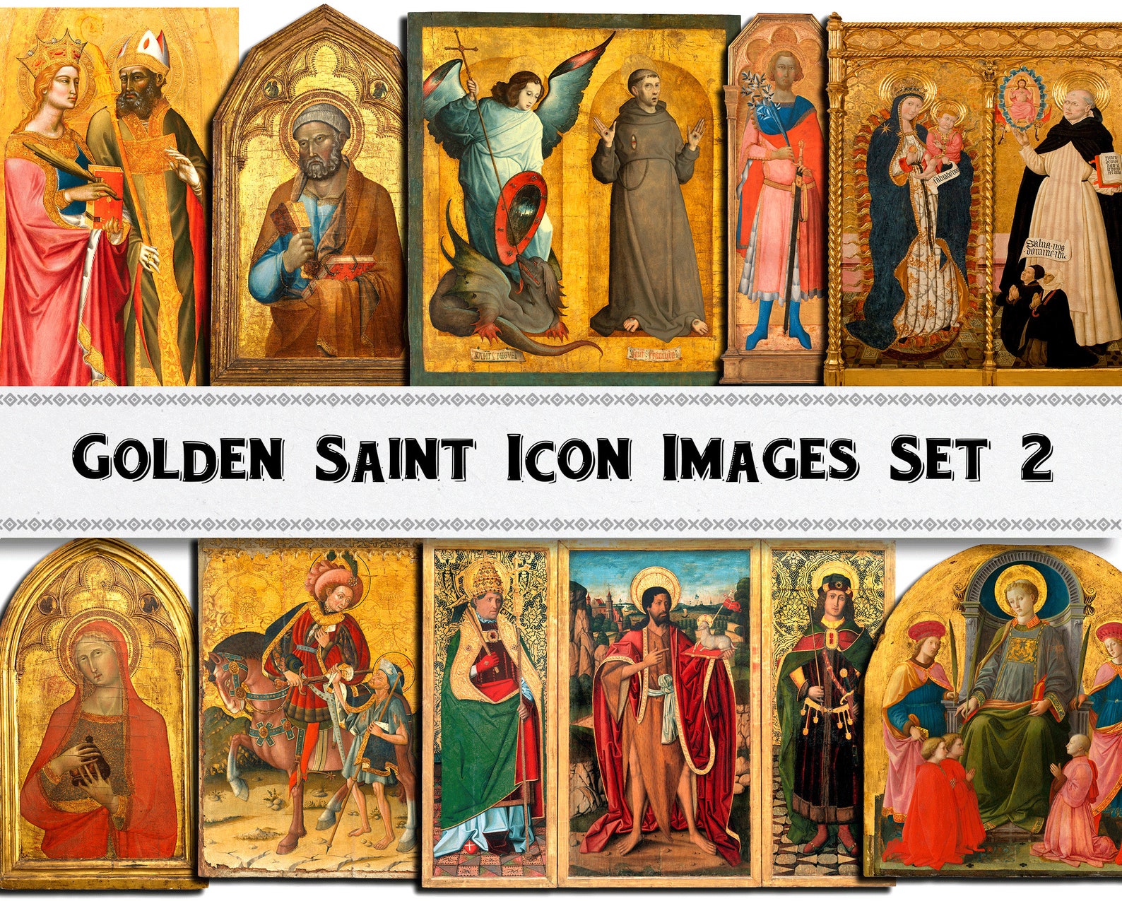 Gold Icons of Saints Images Set 2 / Digital Download / - Etsy