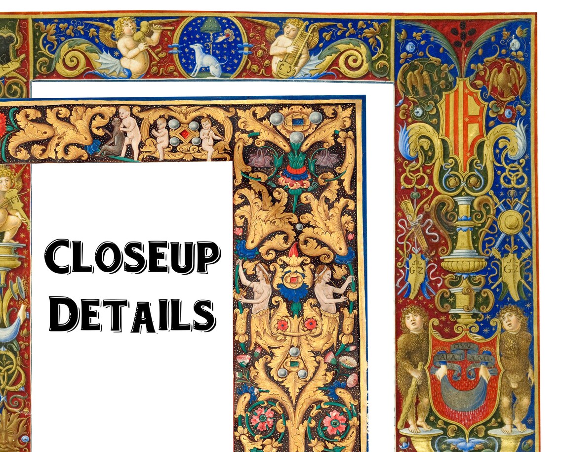 Medieval Illuminated Manuscript Frame PNG Images Digital | Etsy