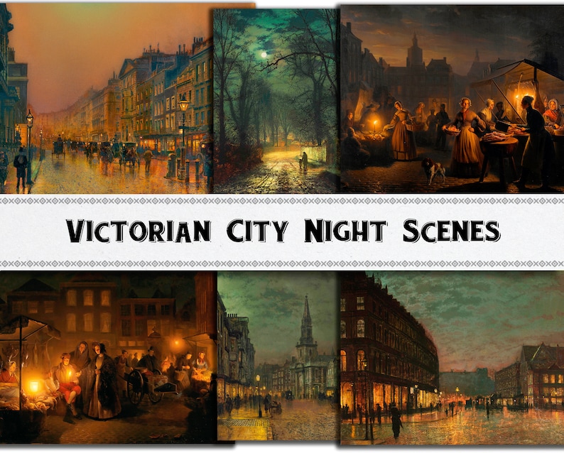 Victorian City Scenes at Night / Digital Download / Commercial - Etsy