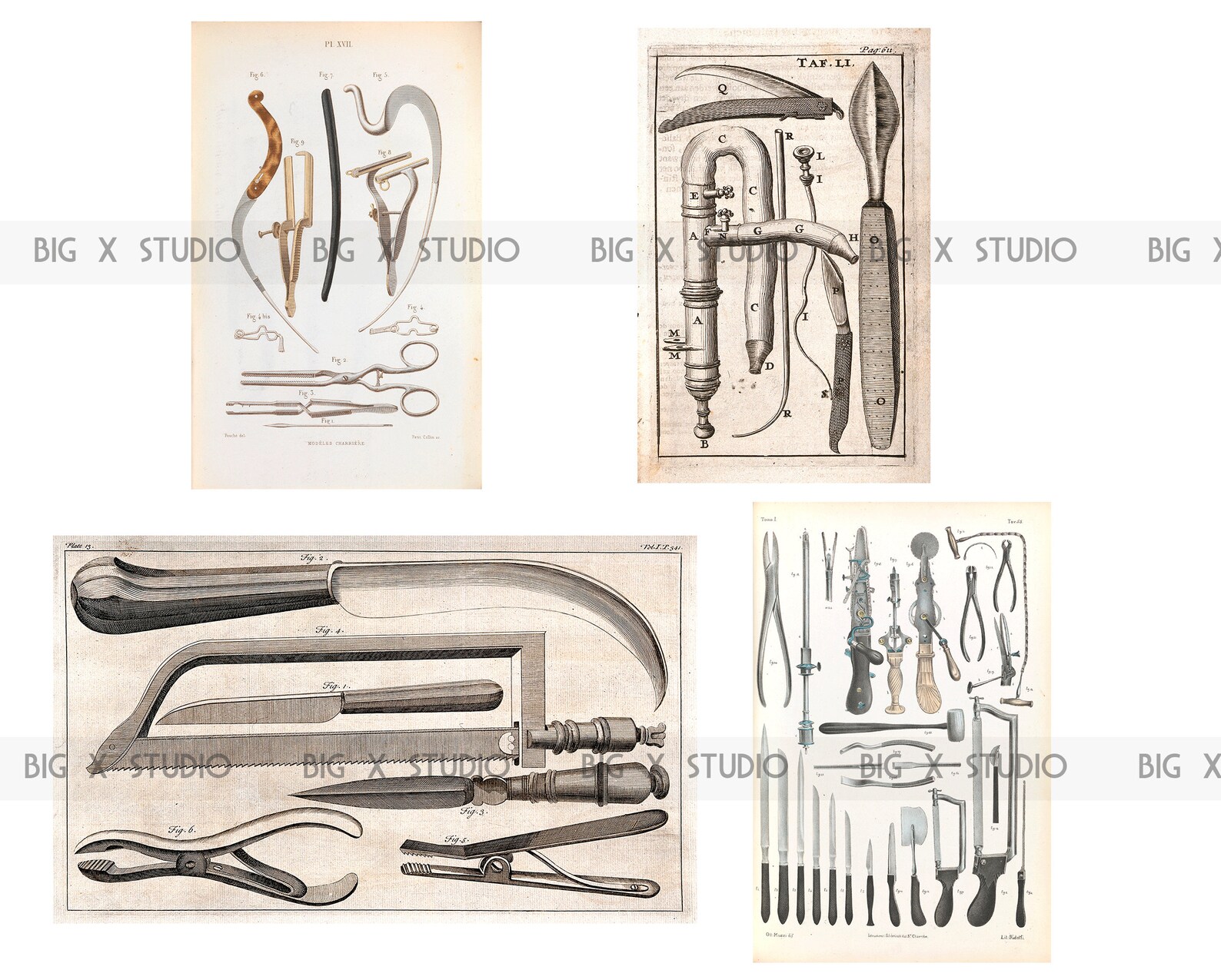 Surgical Instrument Chart Images / Vintage Medical / Digital Download ...