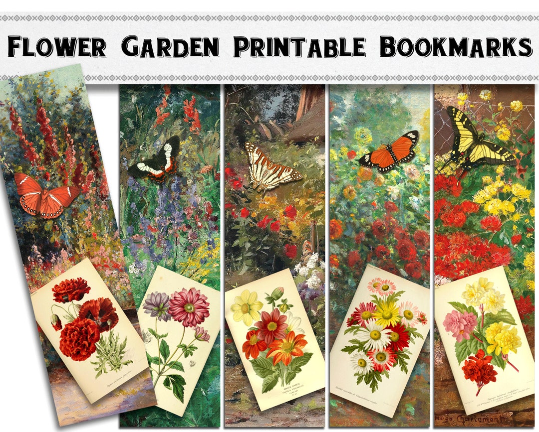 Flower Gardening Printable Bookmarks / Digital Download / - Etsy