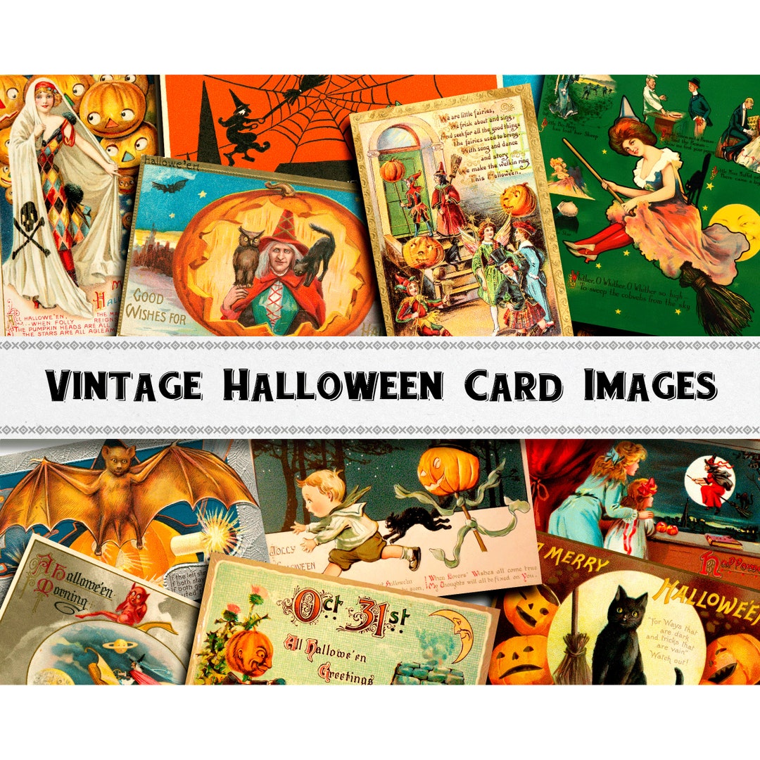 Vintage Halloween Card Images / Digital Download / Commercial Use ...