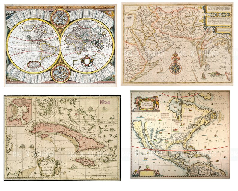 Antique Map Images / Medieval Renaissance Maps / Digital - Etsy