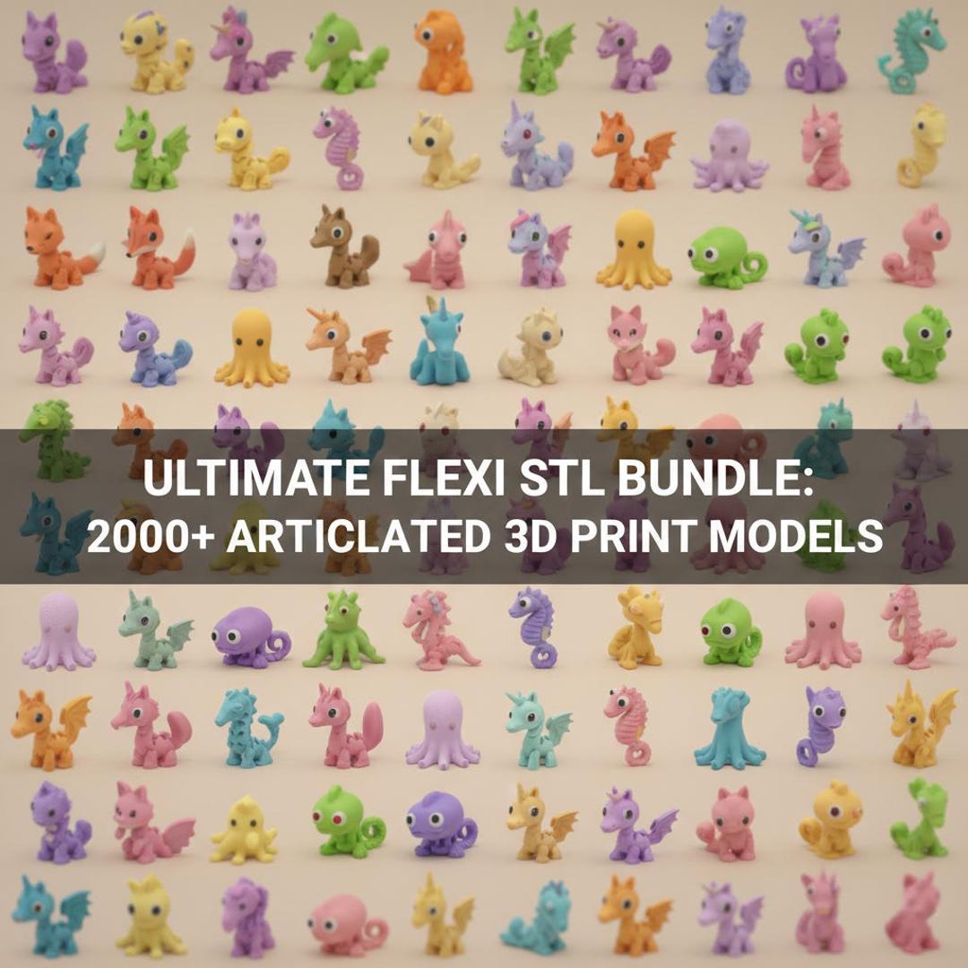 Ultimate Flexi STL Bundle: 2000+ Articulated 3D Print Models | Dragons ...