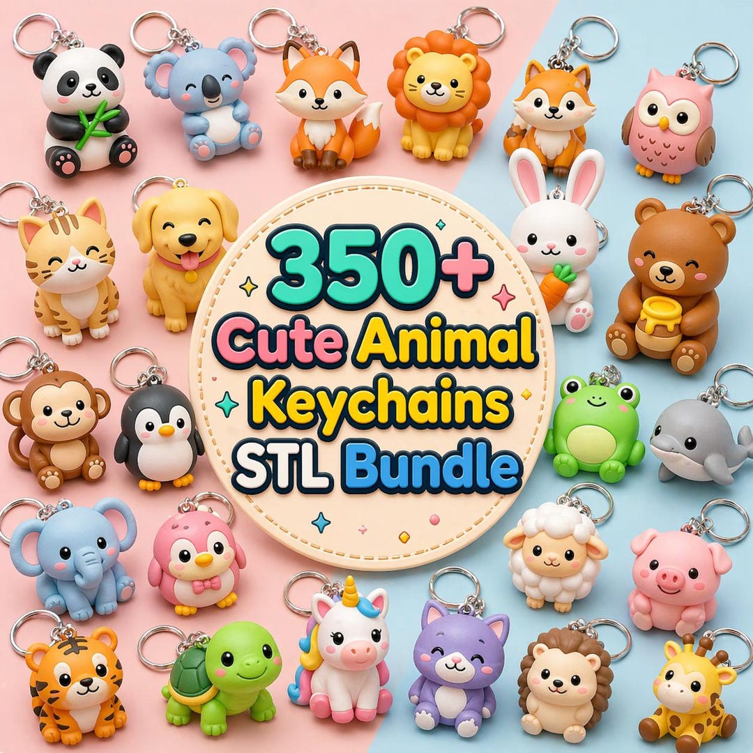 Keychain STL Bundle | 3D Printing Models | Printable Keyring Designs ...