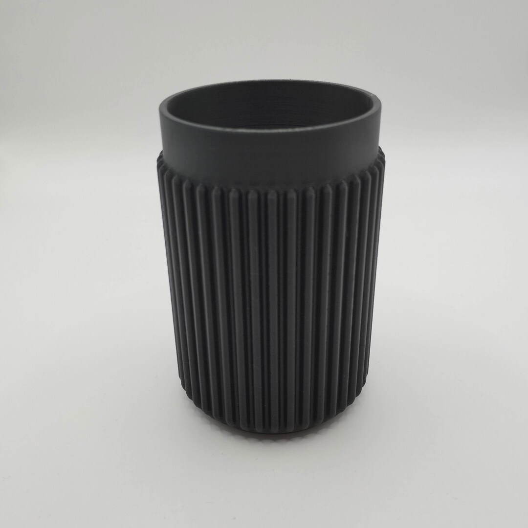Modern Ribbed Pencil Holder • Stylish Desk Organizer Cup • Handmade Eco ...