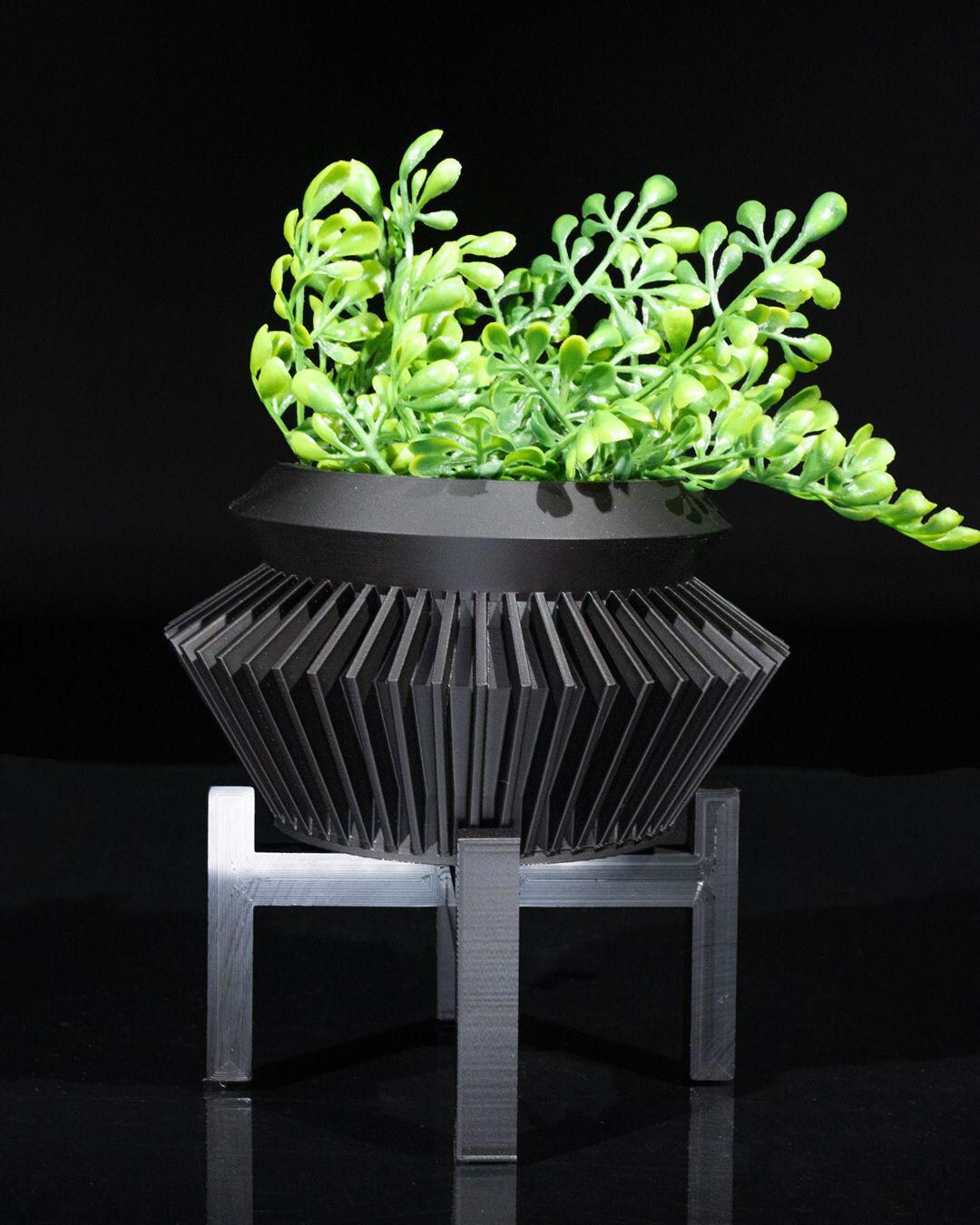 Quano Planter – Modern 3D Printed Geometric Vase With Stand - Etsy