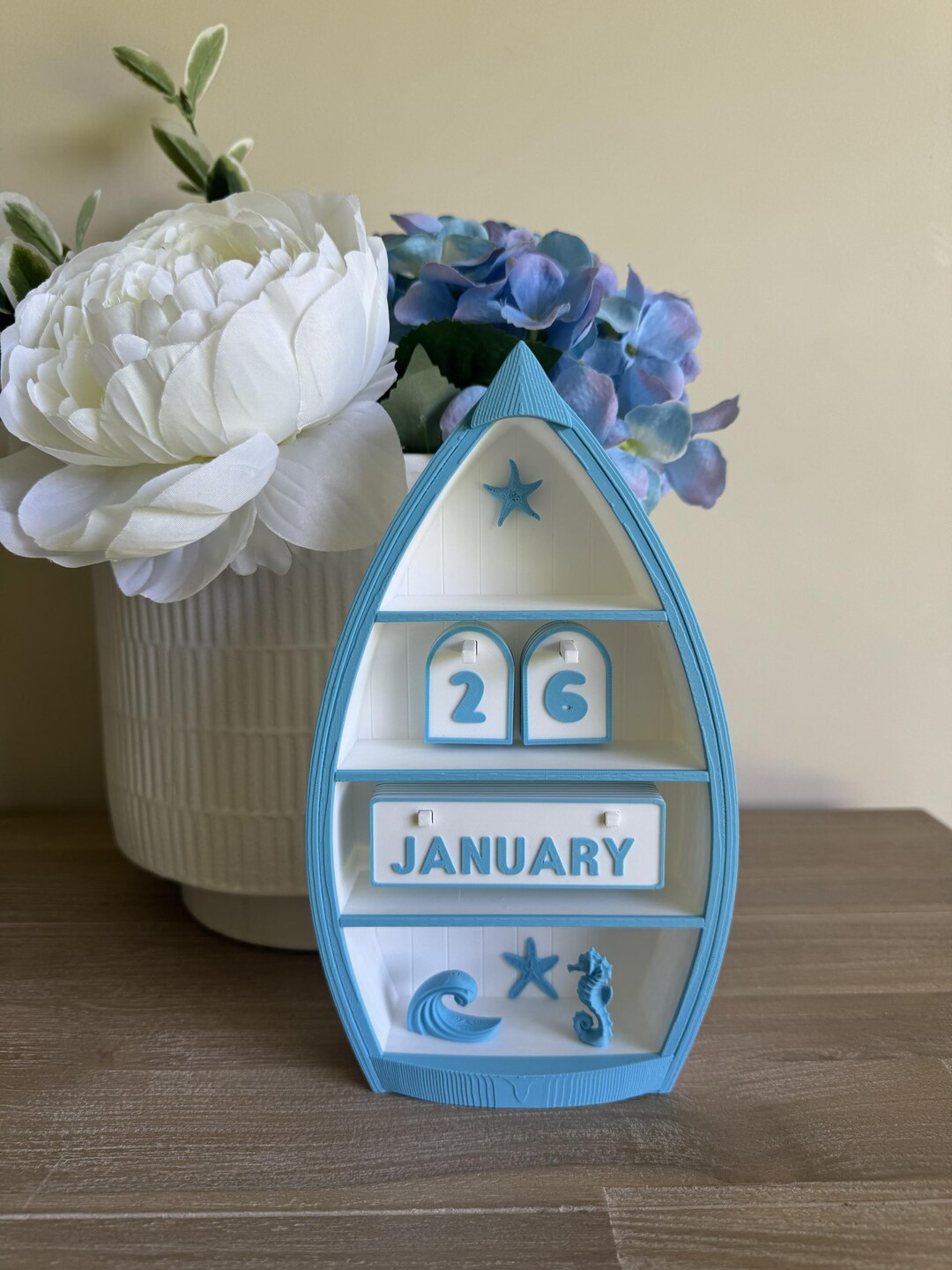 Boat Perpetual Calendar | Coastal Nautical Decor | 3D Printed - Etsy ...