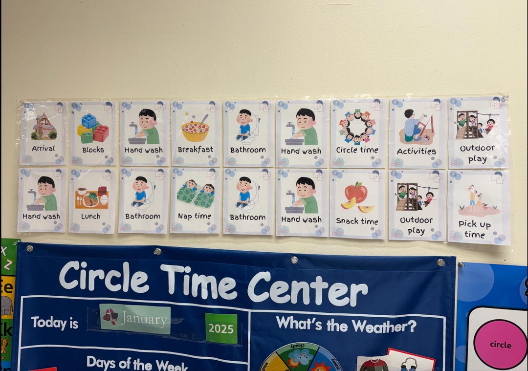 Visual Schedule Cards for Classroom | Toddler & Preschool Daily Routine ...
