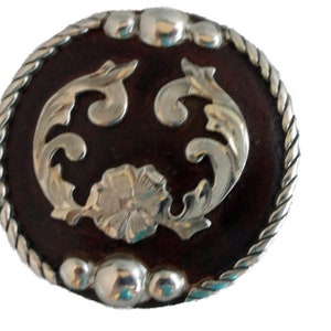 Pair Dakota Bubble Hansen Western Gear Loop Back Conchos Brown Iron ...