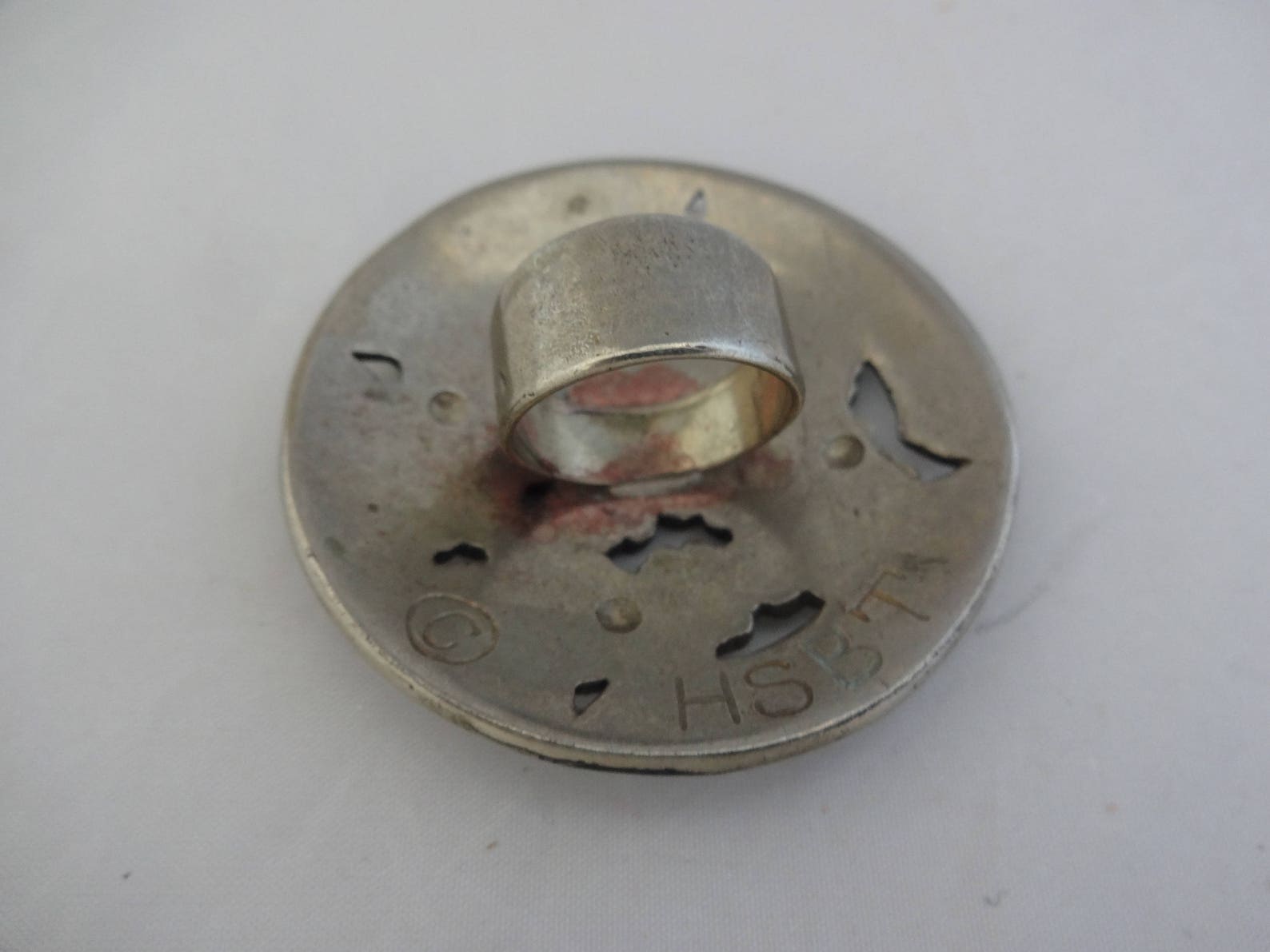 New Scarf Slide Ring Jeremiah Watt Torn Open Filigree Antiqued | Etsy