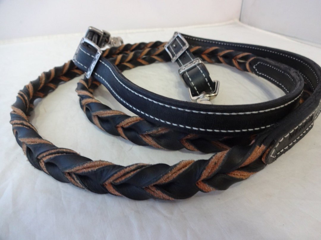 West Coast Tack Reins Heavy Hermann Oak Black Harness Leather Rope ...