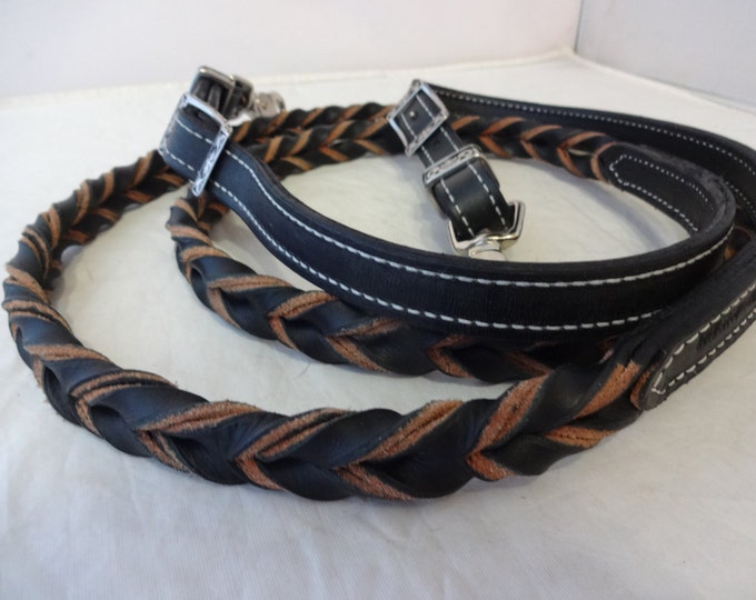 West Coast Tack Reins Heavy Hermann Oak Black Harness Leather Rope ...